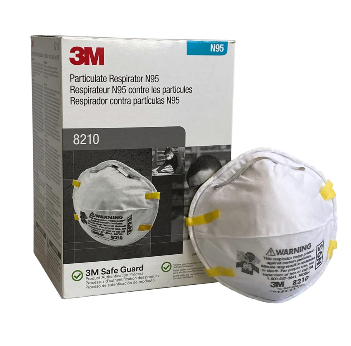 3M 8210 N95 Particulate Respirators - 20/Box — Canadian Workwear Inc.
