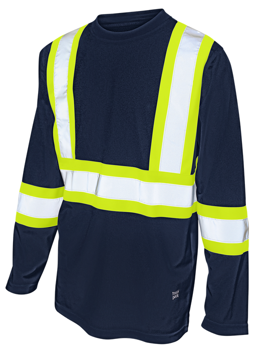 Hi-Vis Micro Mesh Long Sleeve Safety T-Shirt By Tough Duck - Style ST1 ...