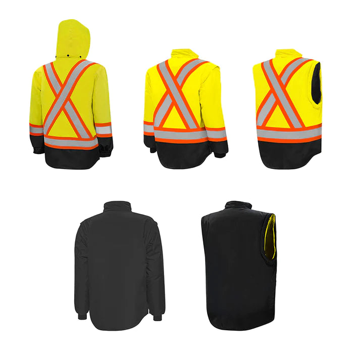 Hi-Vis 6-In-1 Winter Traffic Parka by Ground Force- Style TP6 ...