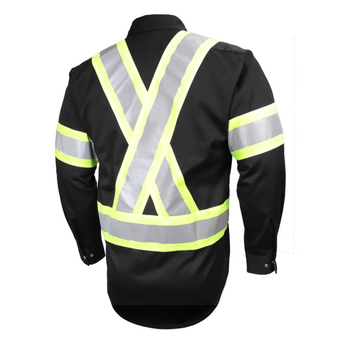 Long Sleeve Work Shirt w/Snaps & Hi Vis Striping by GATTS Workwear - S ...