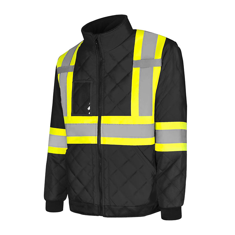 Hi-Vis Quilted Freezer Jacket by Ground Force - Style TJ1 — Canadian ...